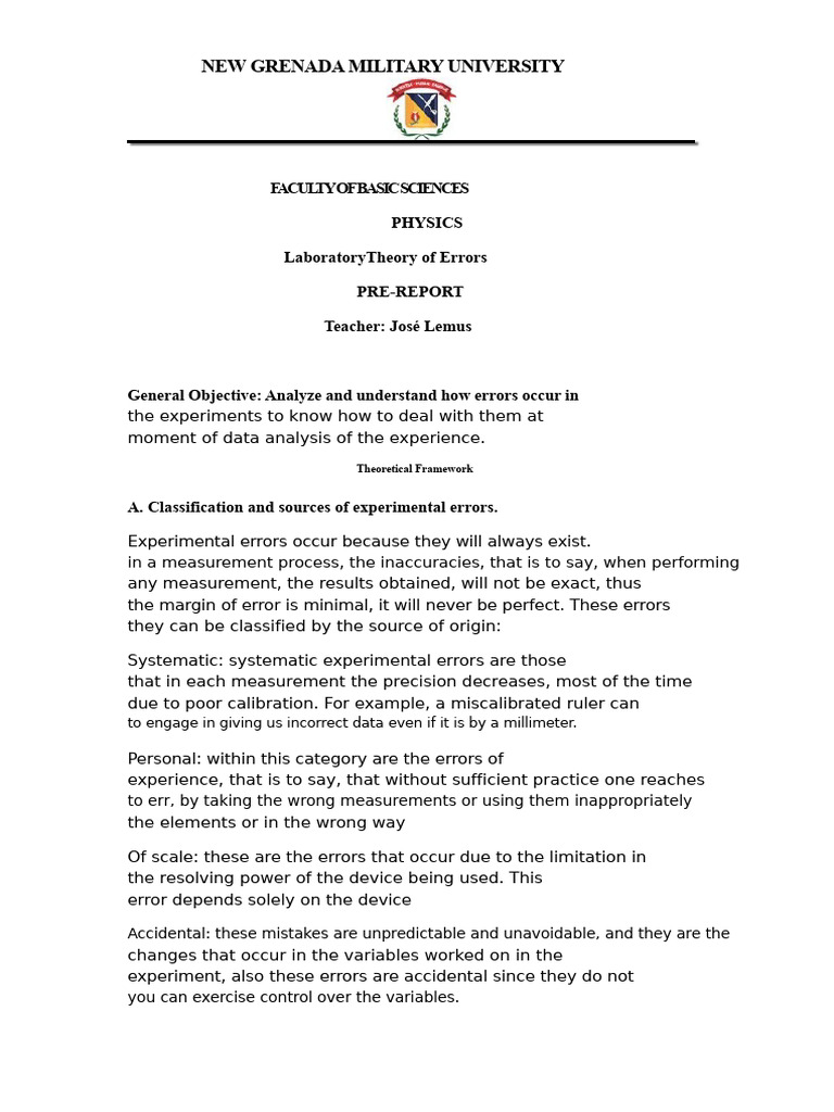Understanding Experimental Errors in Physics | PDF | Errors And ...