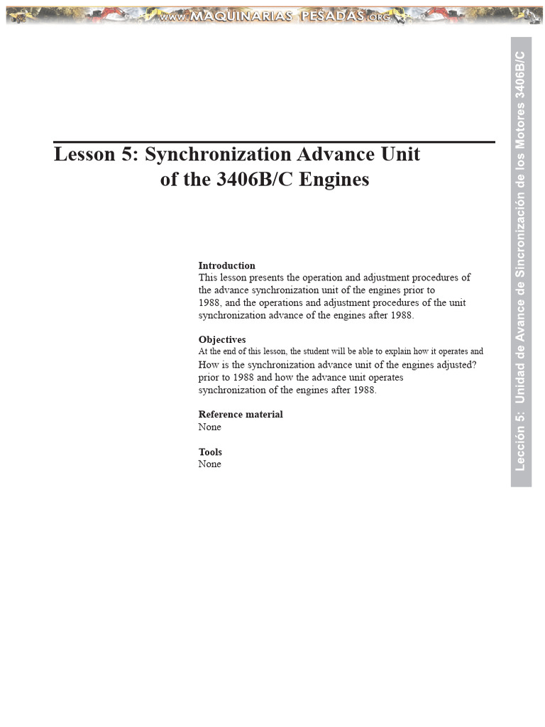 Manual Unit Advance Synchronization 3406b C Cat Engines | PDF | Engines ...