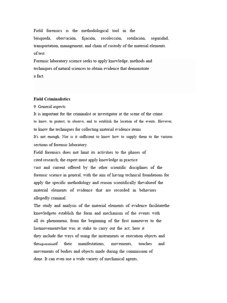 Field and Laboratory Criminalistics | PDF | Forensic Science | Crime Scene