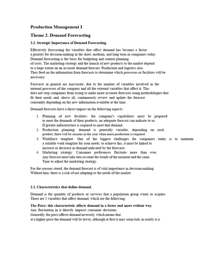 Topic 2. Demand Forecasting | PDF | Forecasting | Demand