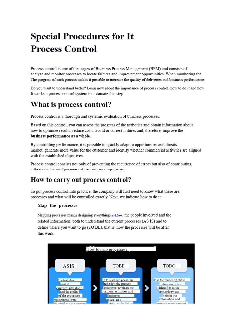 Special Procedures For Process Control | PDF | Business Process ...