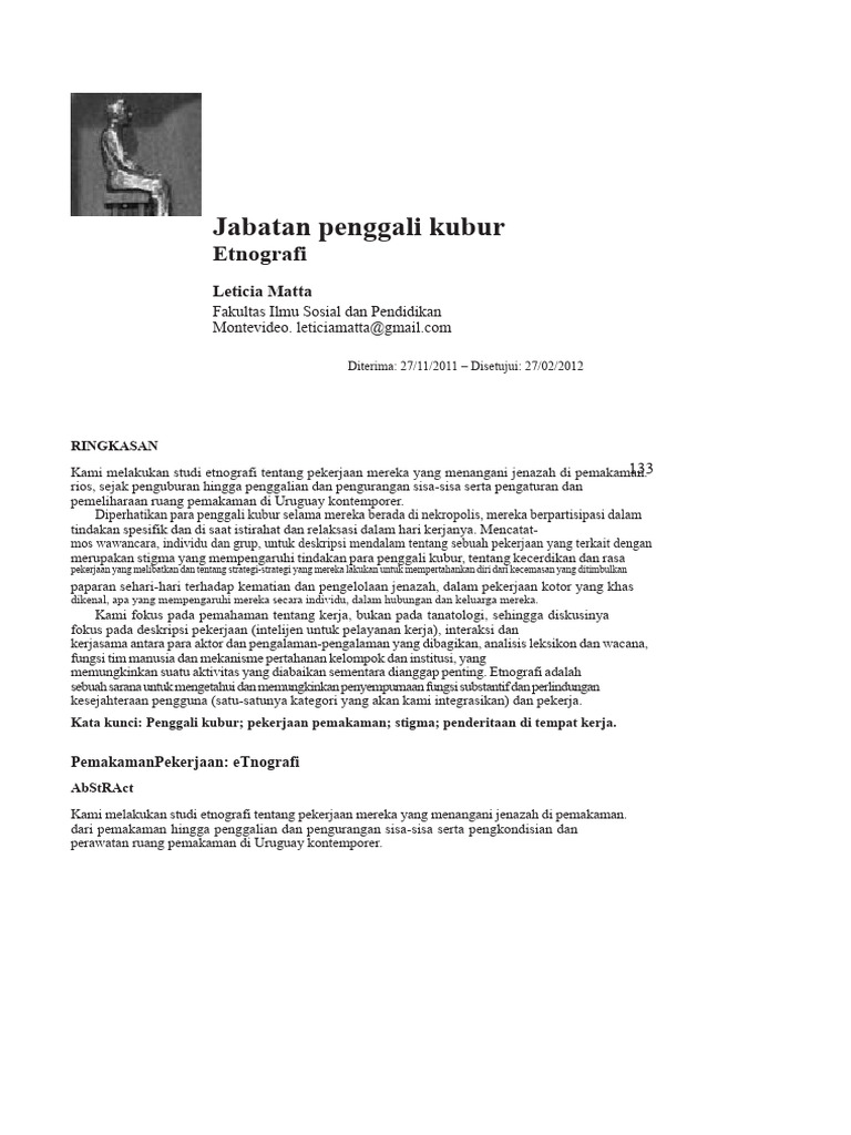 Pekerjaan Penggali Kubur | PDF