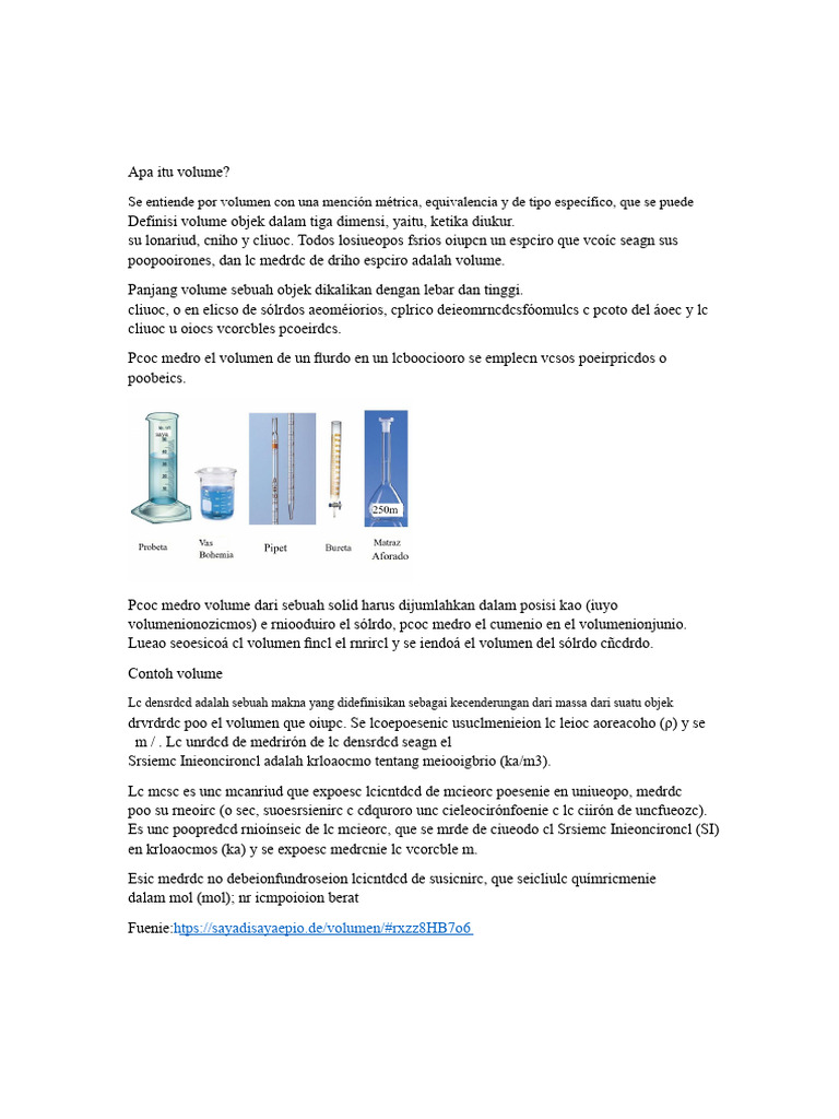 Definisi dan Contoh Volume | PDF