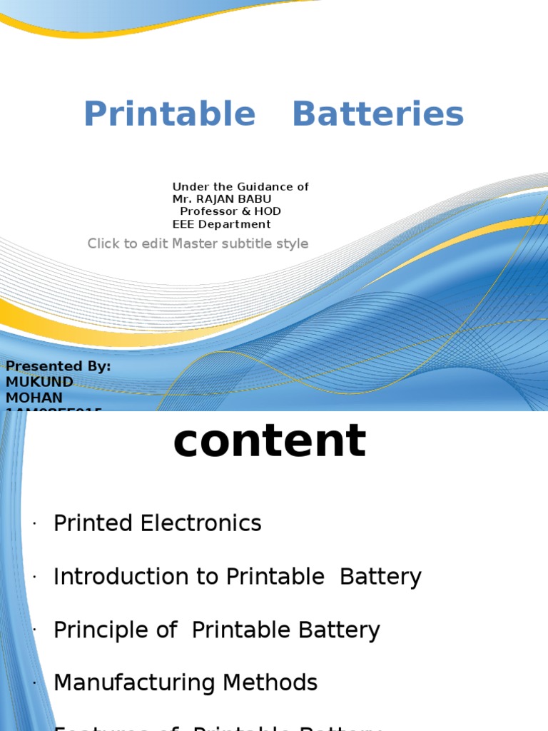 Printable Batteries | PDF | Battery (Electricity) | Anode
