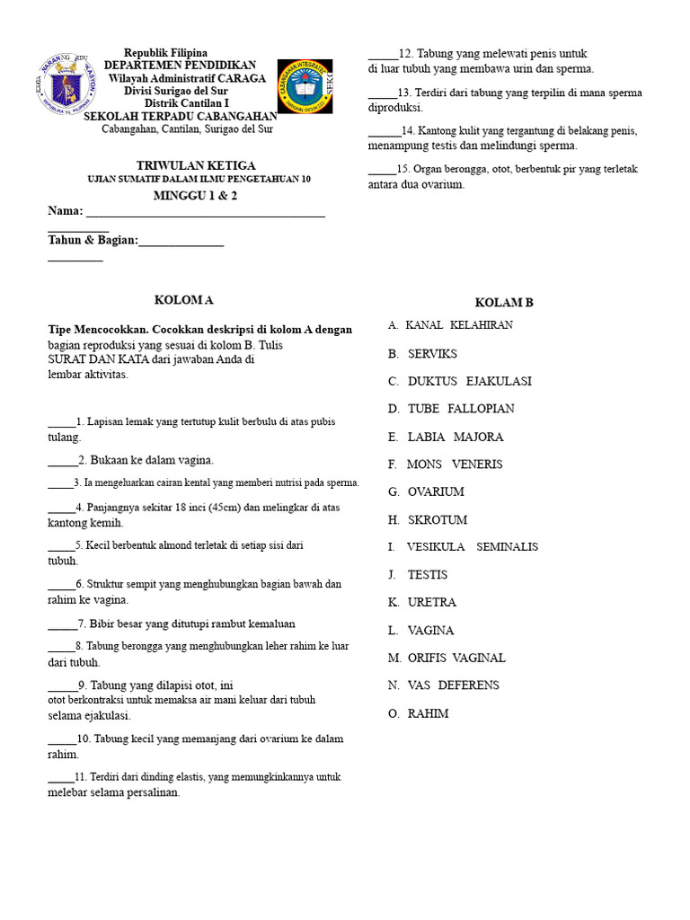 Uji Sumatif Sains 10 Tri Wulan Ke-3 | PDF