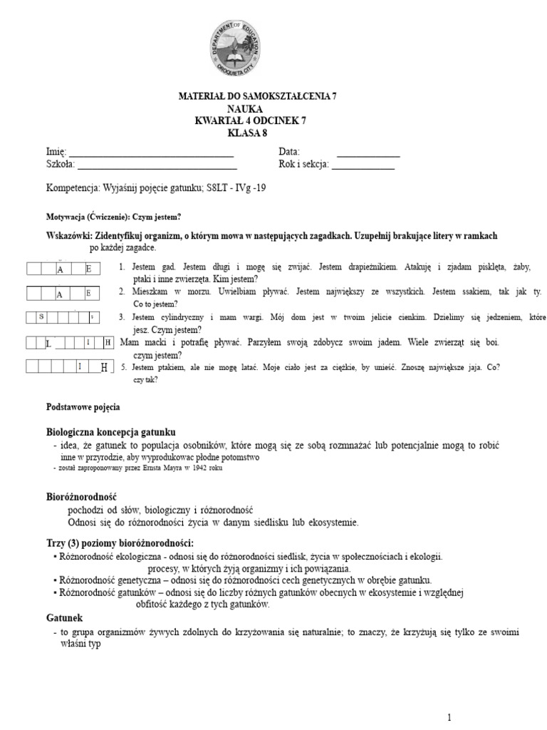 Nauka 8 Q4 Odcinek 7 SLM | PDF