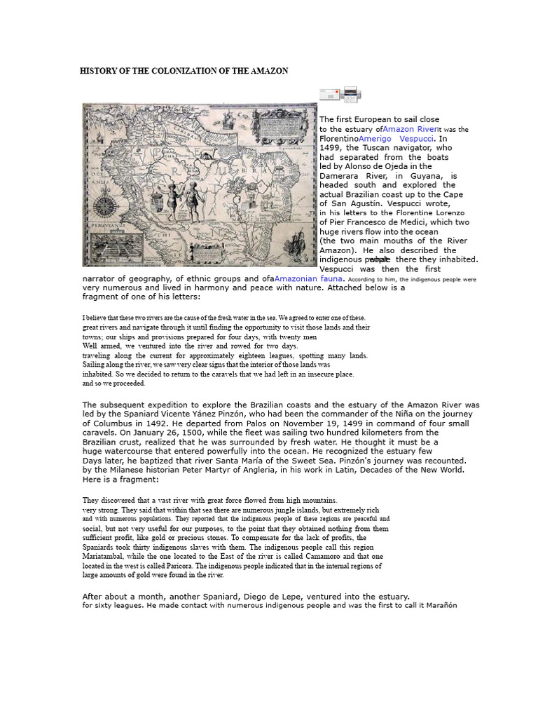 Amazon Colonization History Overview | PDF | Deforestation | Amazon River