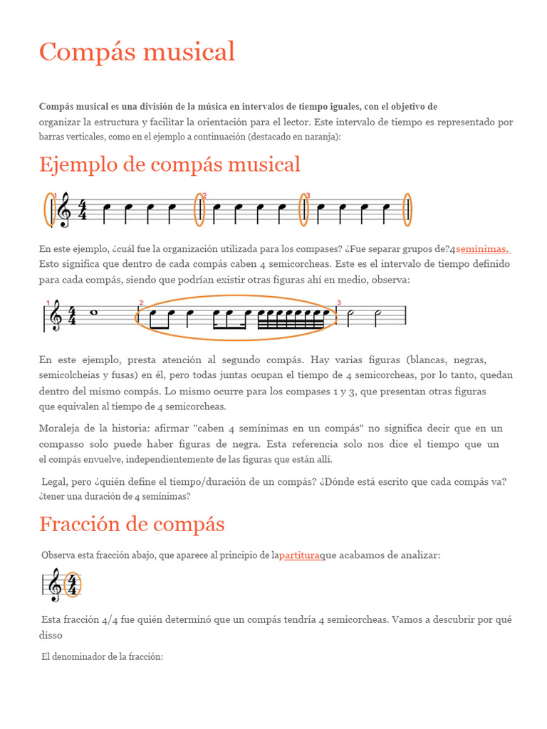 Compás Musical | PDF | Ritmo | Notación musical