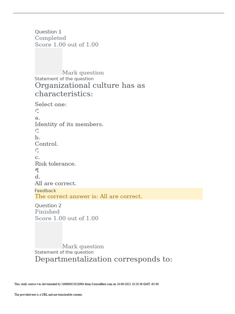 Exam 2 Structure and Organizational Models in The Current Business ...