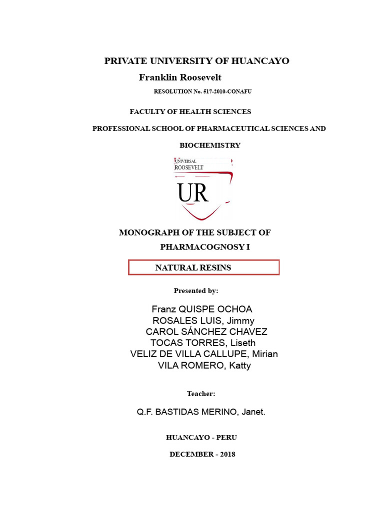 Natural Resins Monograph 1 | PDF | Resin | Polyurethane