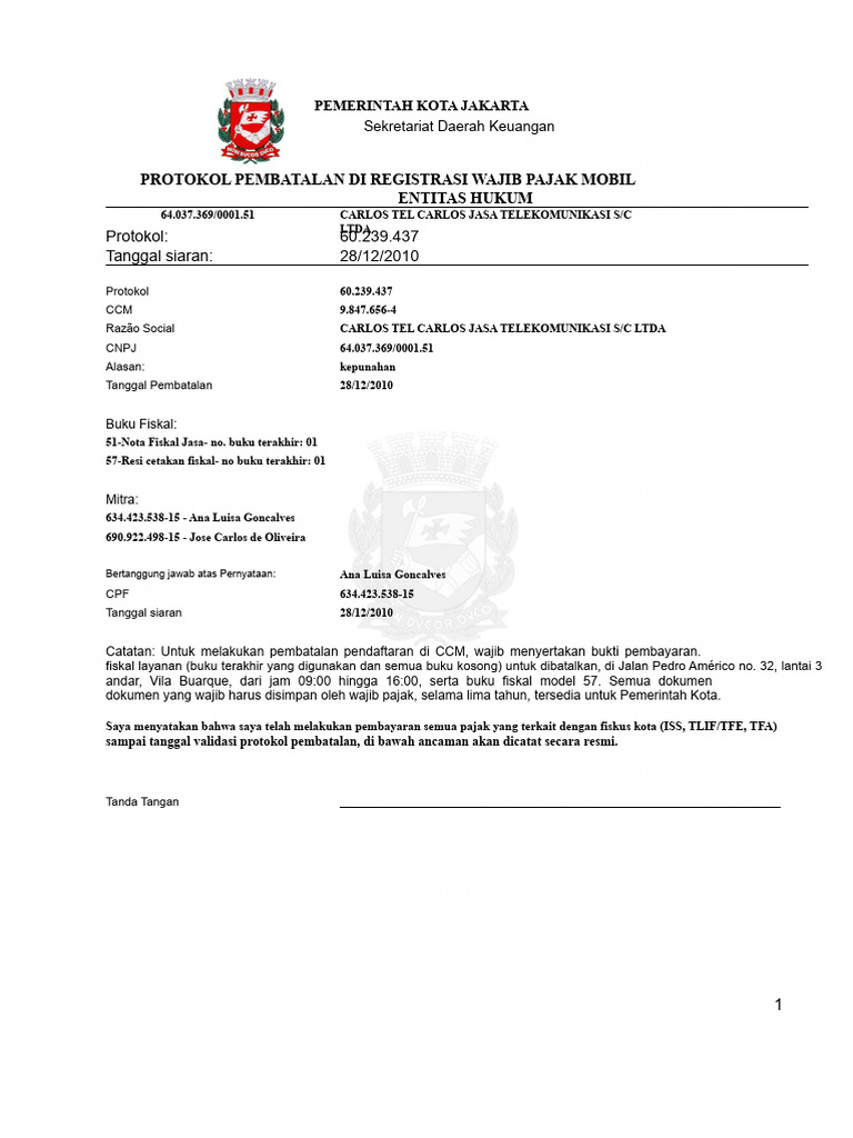Pembatalan CCM | PDF