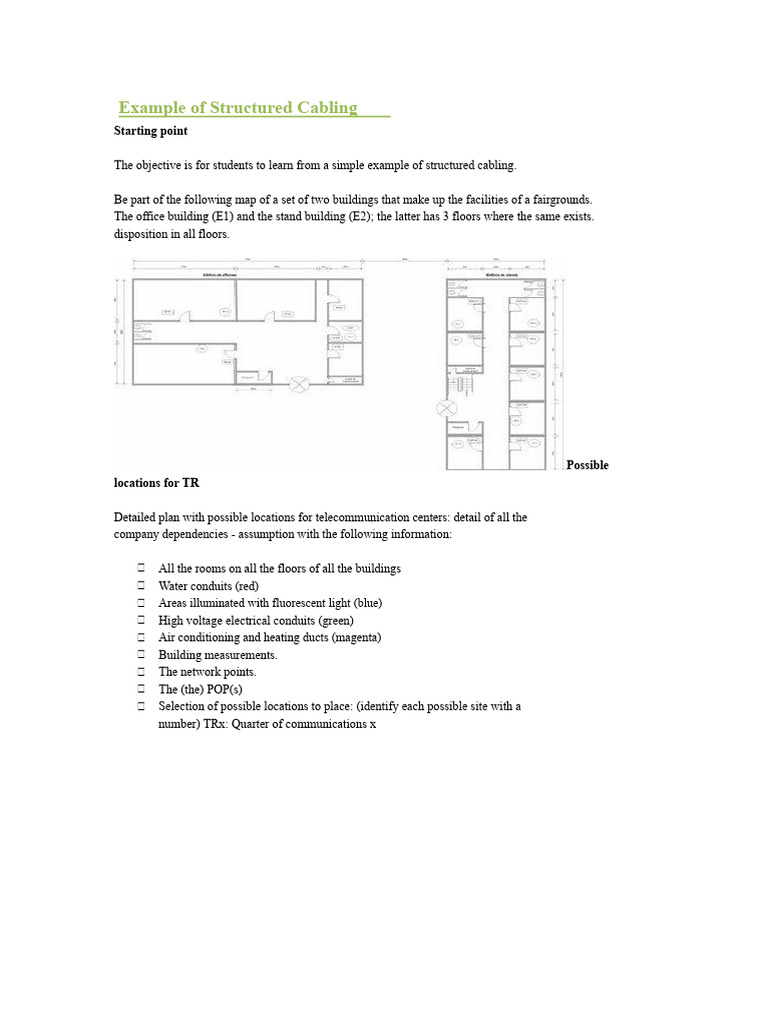 Example of Structured Cabling | PDF | Electrical Connector | Computer Network