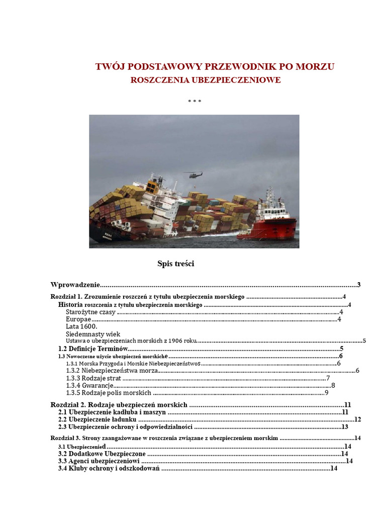 Podstawowy Przewodnik Po Roszczeniach W Ubezpieczeniach Morskich | PDF