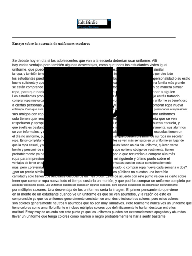 Ventajas y desventajas de uniformes escolares | PDF | Falda | Ropa