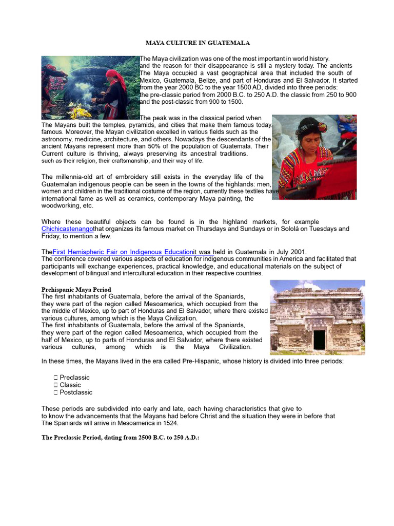 Maya Heritage in Guatemala Today | PDF | Maya Civilization | Maya Peoples