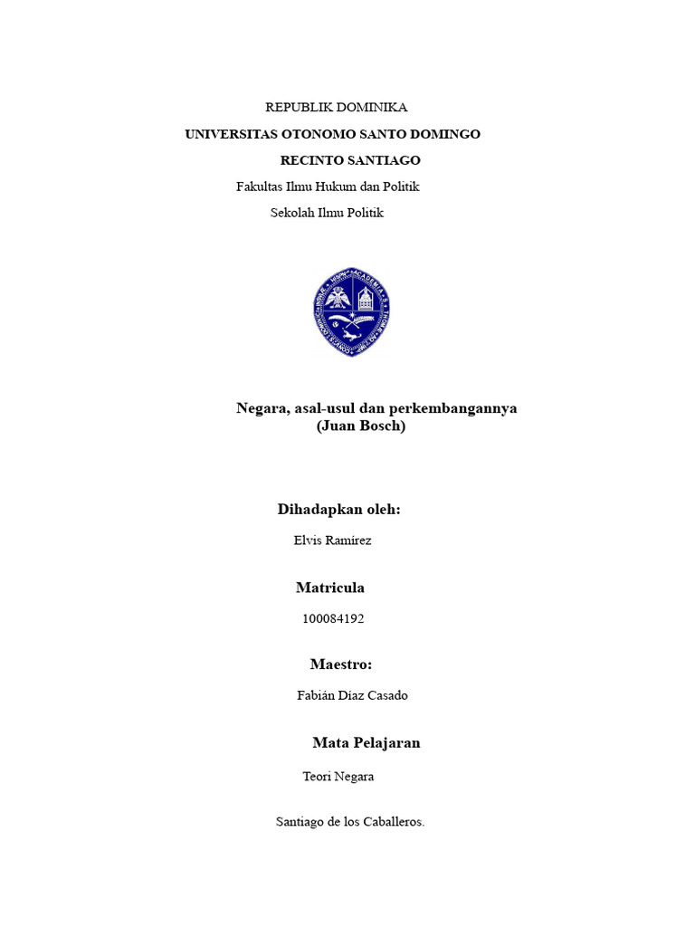 Negara, Asal-Usul Dan Perkembangannya (Elvis Ramirez) | PDF