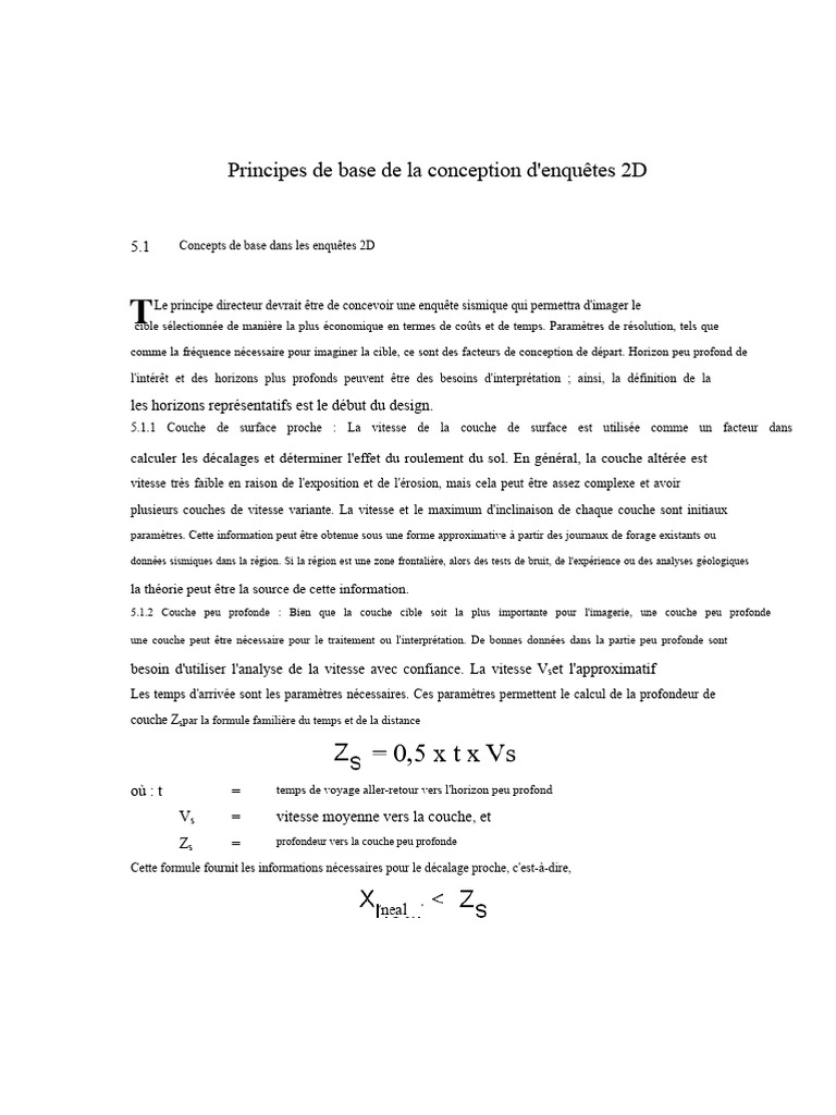 Conception d'enquêtes sismiques 2D | PDF | Prospection sismique ...