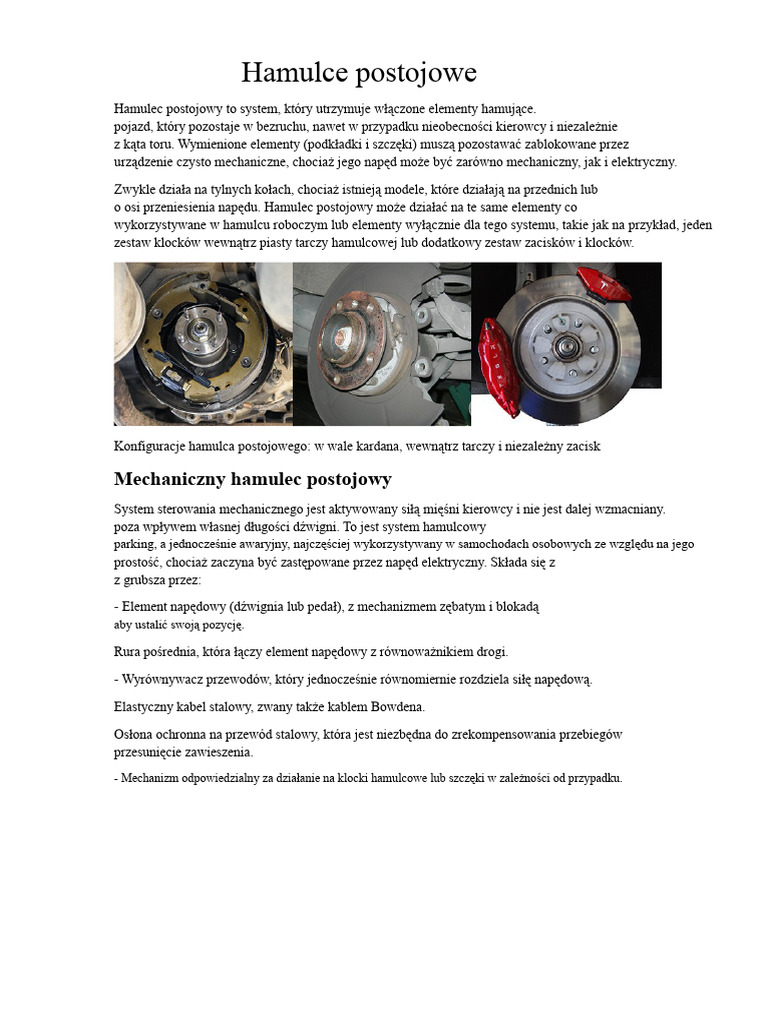 Hamulec Ręczny | PDF