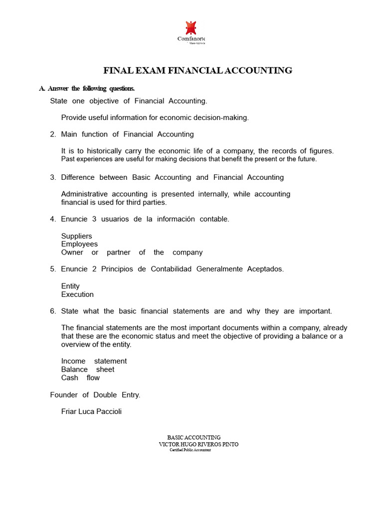 Financial Accounting Exam | PDF | Financial Accounting | Balance Sheet