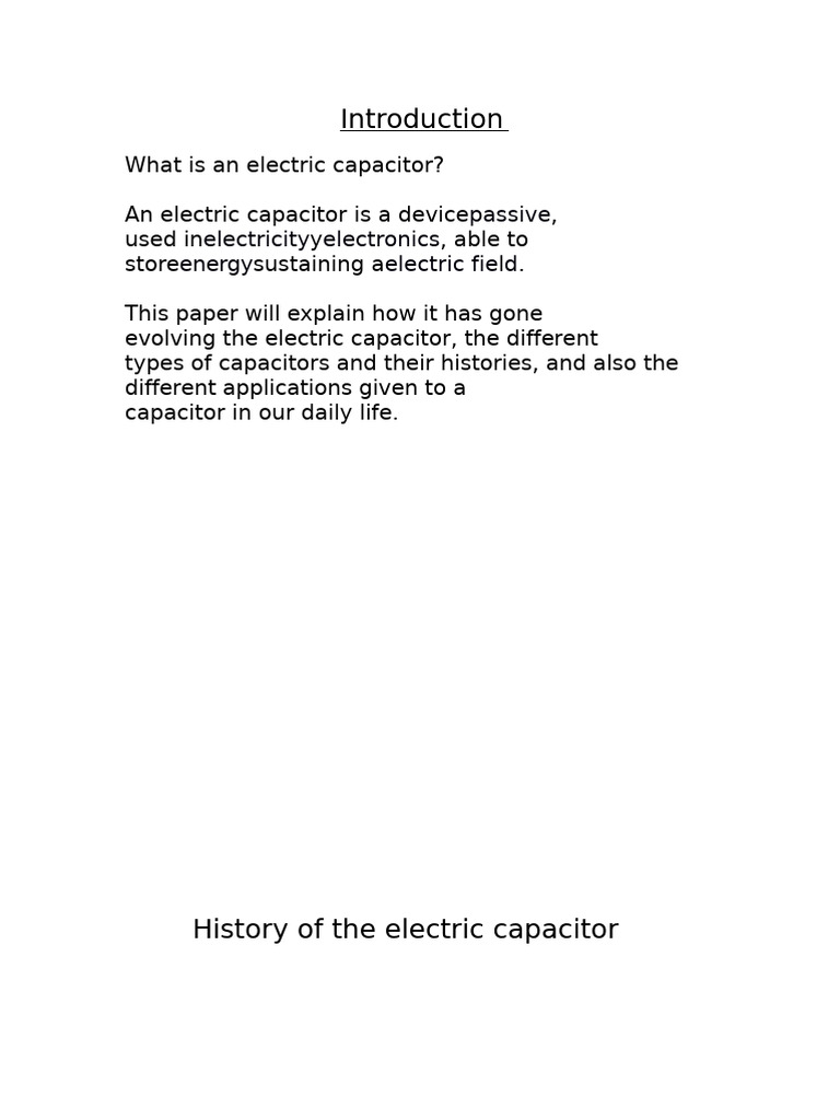 History and Types of Electric Capacitors | PDF | Capacitor | Electricity