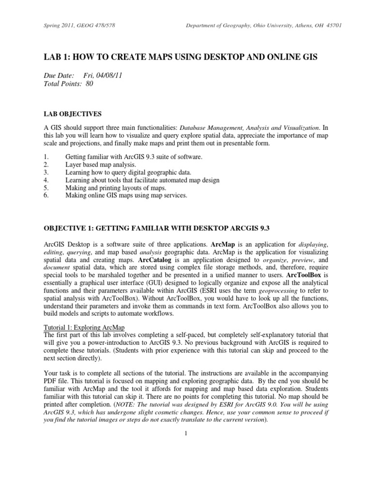 Lab 1 | PDF | Arc Gis | Esri