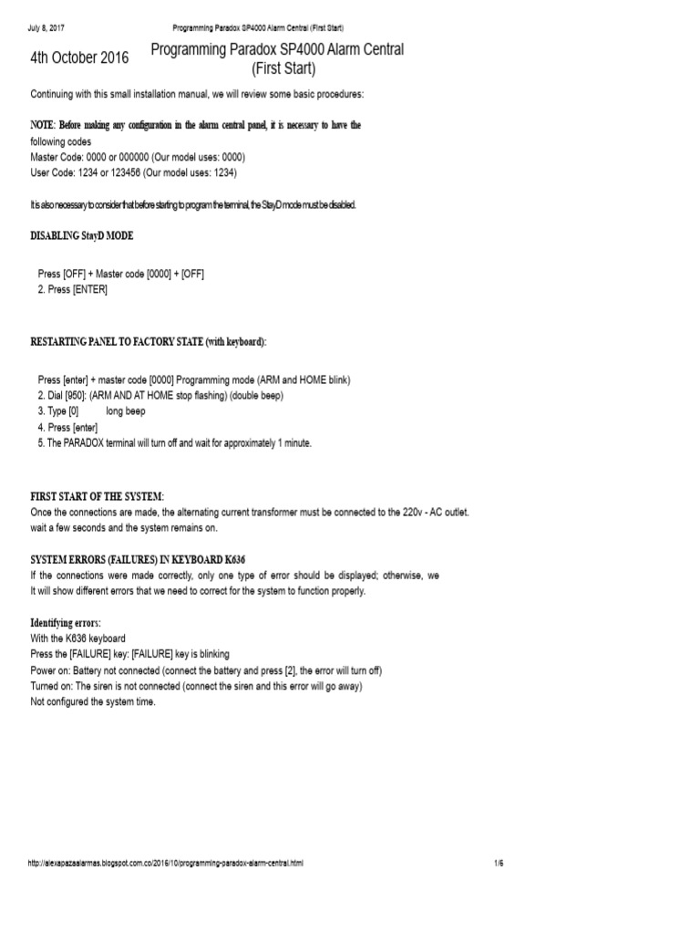 SP4000 Alarm Programming Guide | PDF | Computer Keyboard | Software