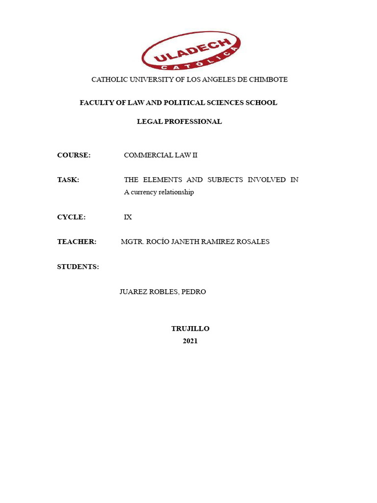 Elements of Currency Relationships in Law | PDF | Negotiable Instrument ...