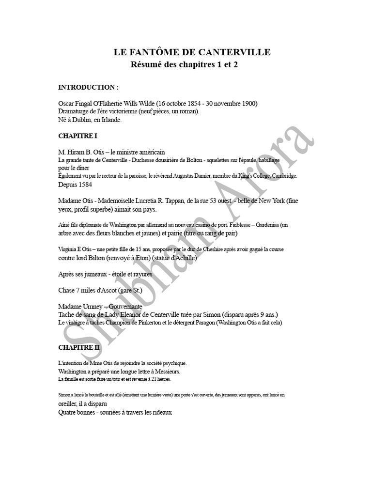 Résumé des chapitres 1 et 2 | PDF | Fantômes | Spiritualisme