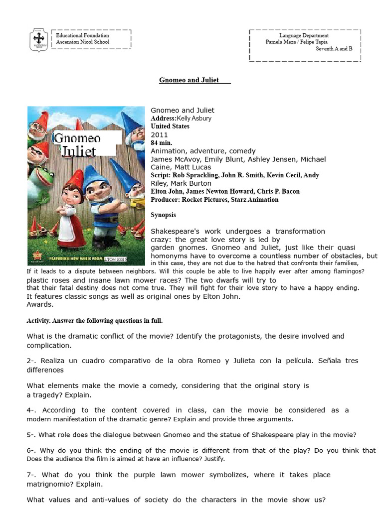Gnomeo and Juliet Film Profile | PDF