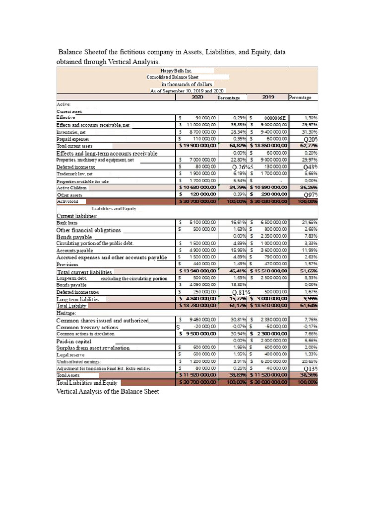 Vertical Analysis of Balance Sheet Data | PDF | Equity (Finance ...