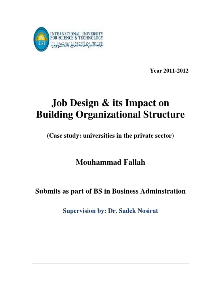 Job Design & Its Impact On Organizational Structure | PDF ...