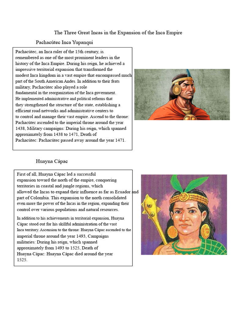 The Three Great Incas in The Expansion of The Inca Empire | PDF