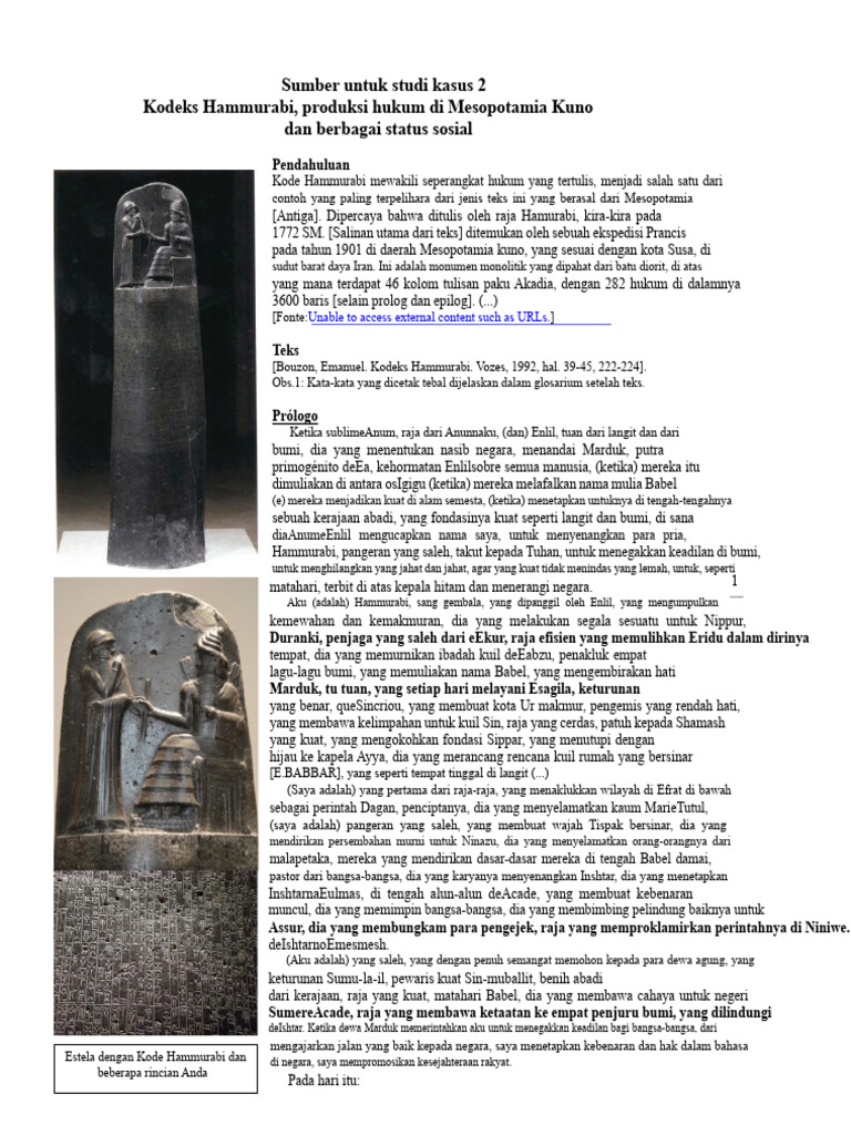 Sumber untuk tugas akhir - Kode Hammurabi | PDF