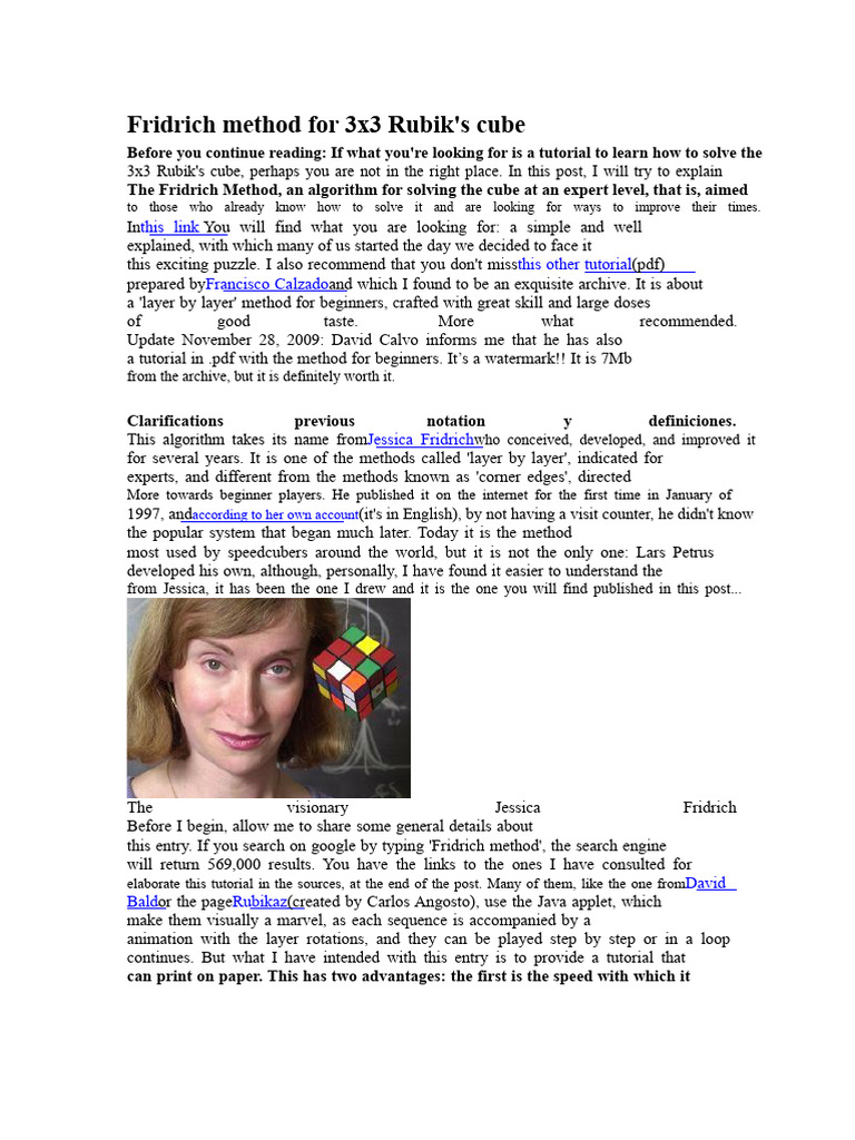 Expert Guide to Fridrich Method | PDF | Logic Puzzles