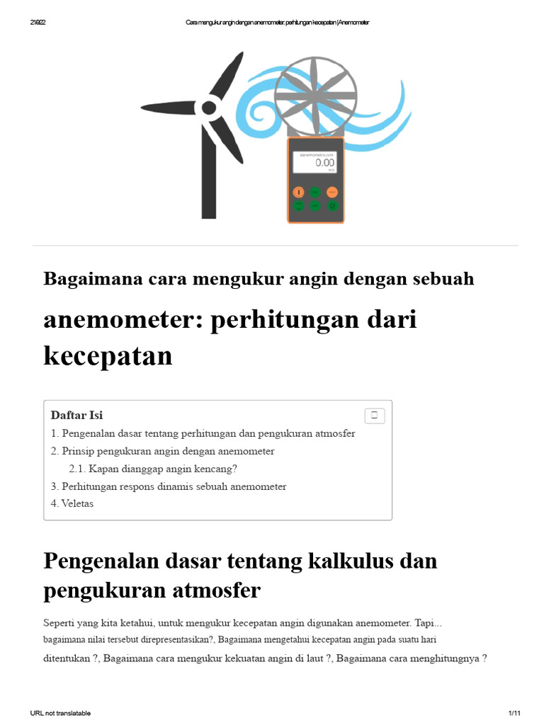 Cara Mengukur Angin Dengan Anemometer - Perhitungan Kecepatan ...