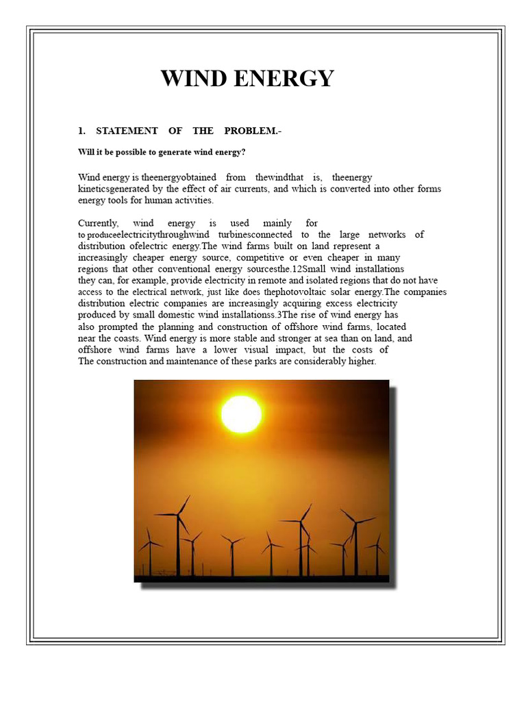254110813-Wind Energy Report | PDF | Wind Power | Wind Turbine