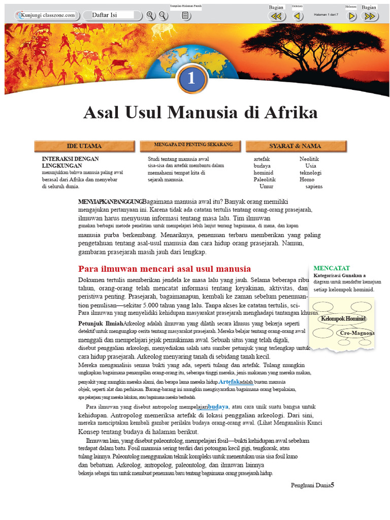 Asal Usul Manusia di Afrika: Penemuan Penting | PDF