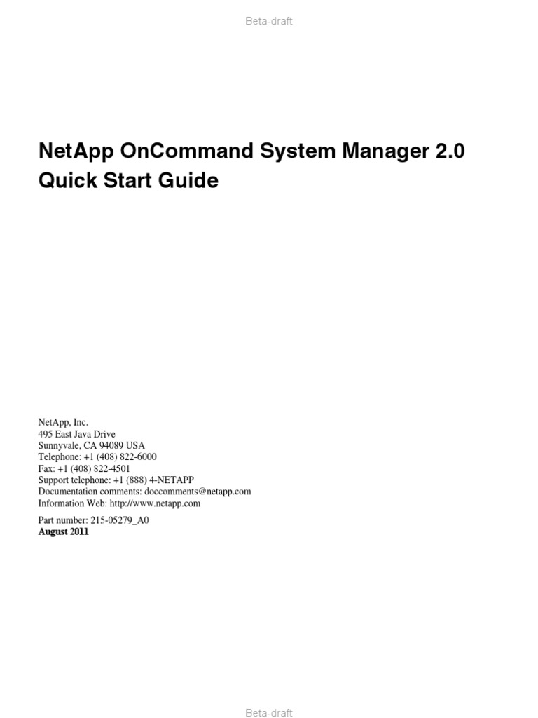 NetApp OnCommand System Manager Quick Start Guide | PDF | Linux | Microsoft Windows