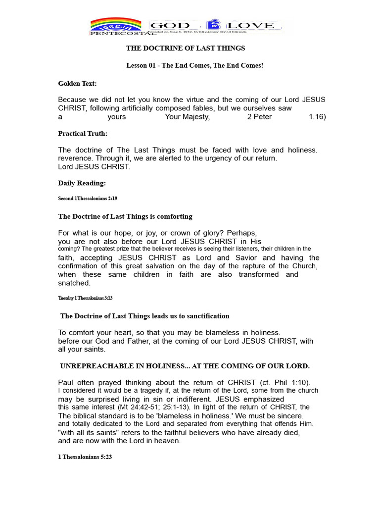 Understanding the Doctrine of Last Things | PDF | Christian Eschatology ...