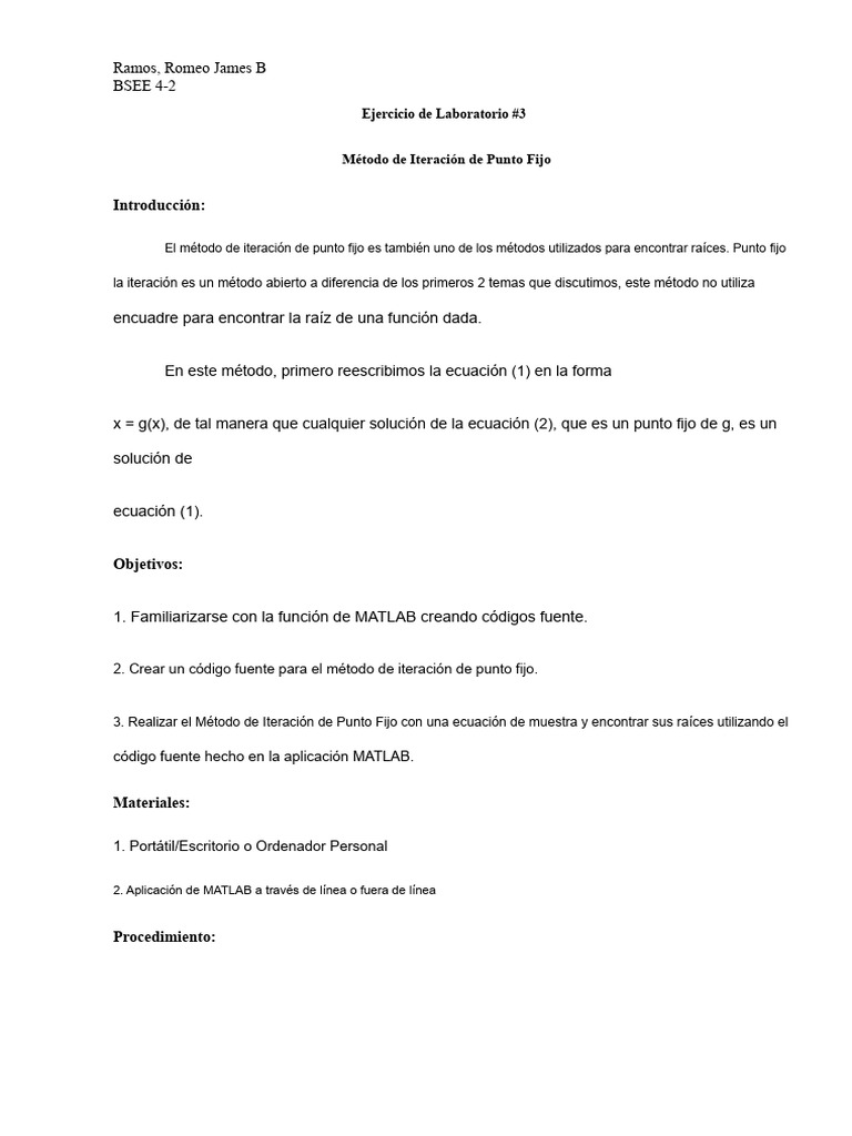 Método de Iteración de Punto Fijo | PDF | Ecuaciones | Iteración