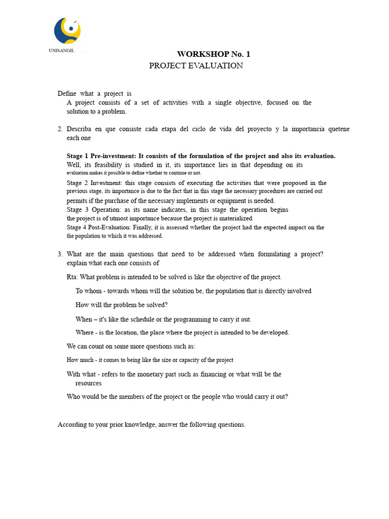 Workshop Review Project Formulation | PDF | Evaluation | Economies