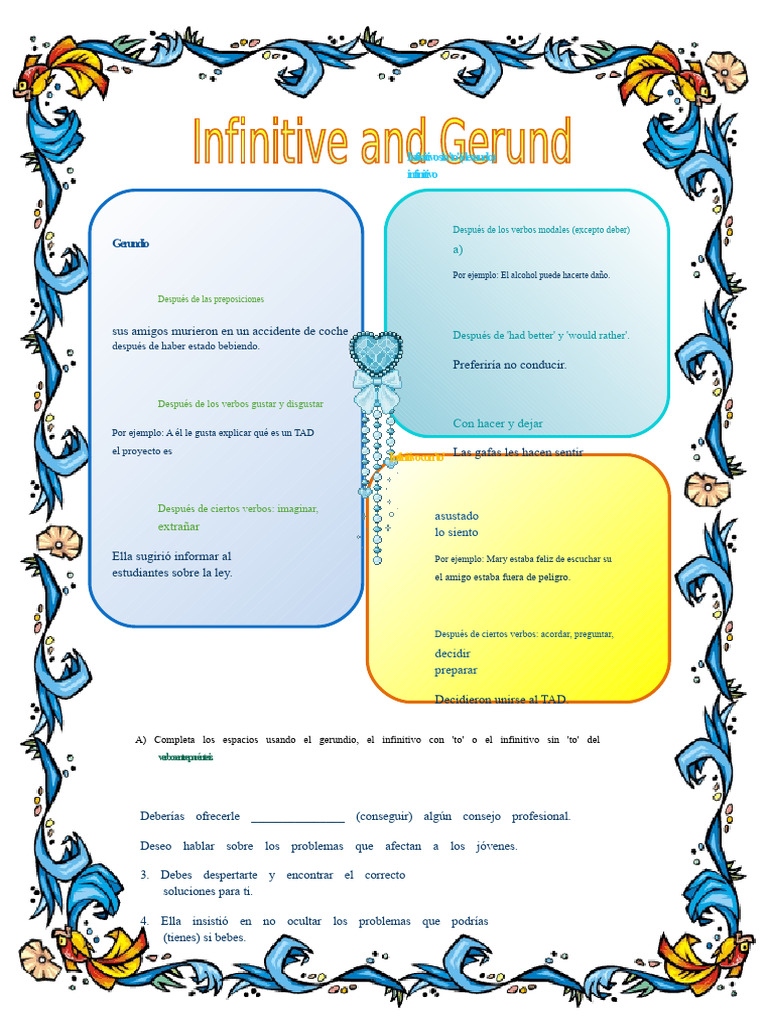 Completa Los Espacios Usando El Gerundio. | PDF | Verbo | Gramática inglesa