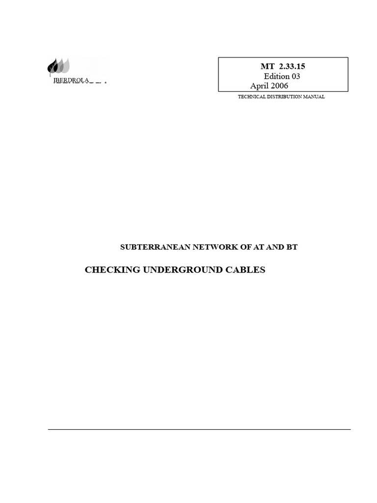 IBERDROLA - Underground Cable Inspection PDF | PDF | Insulator ...