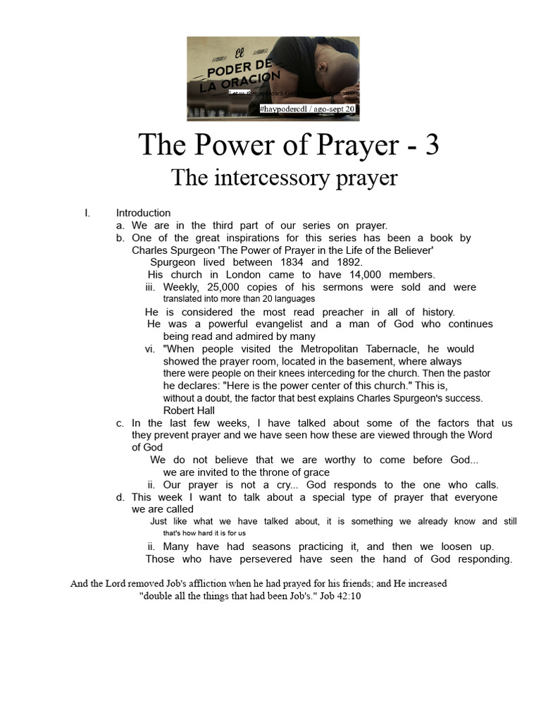 The Power of Prayer 3 The Intercessory Prayer | PDF | Prayer | Lord's ...