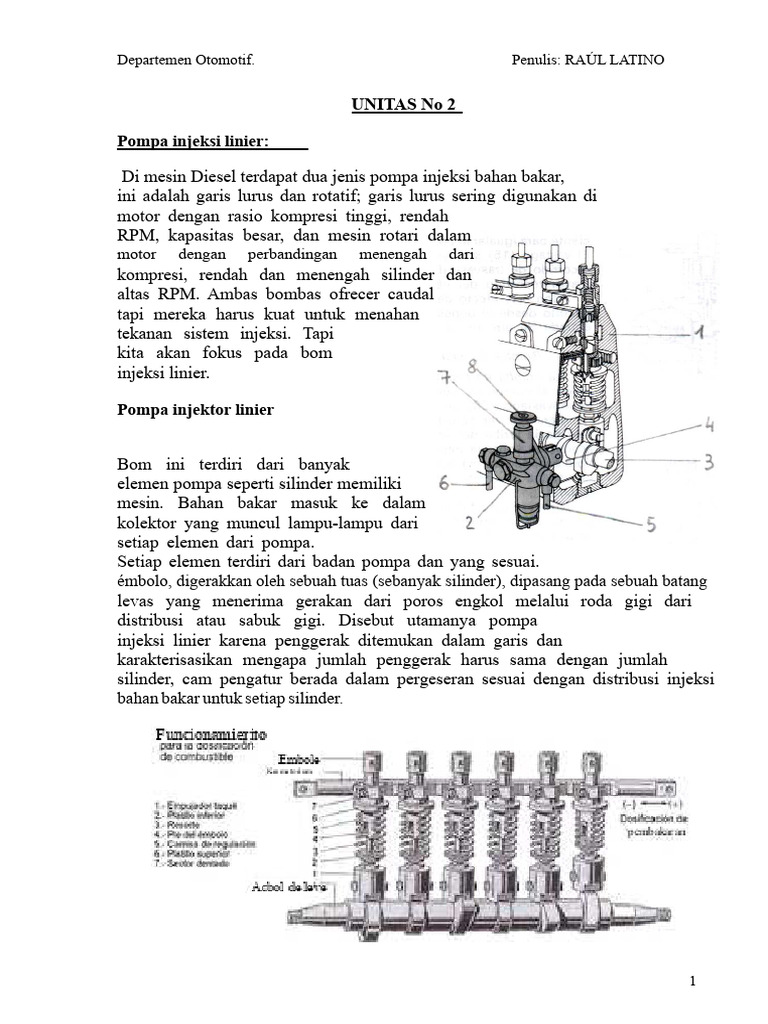 Pompa Injeksi Linier pada Mesin Diesel | PDF