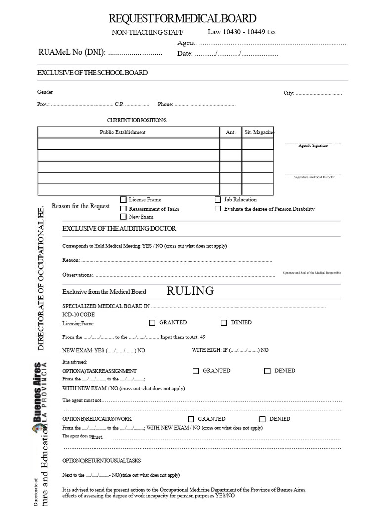 Medical Board and Assistant Form | PDF | Health Care
