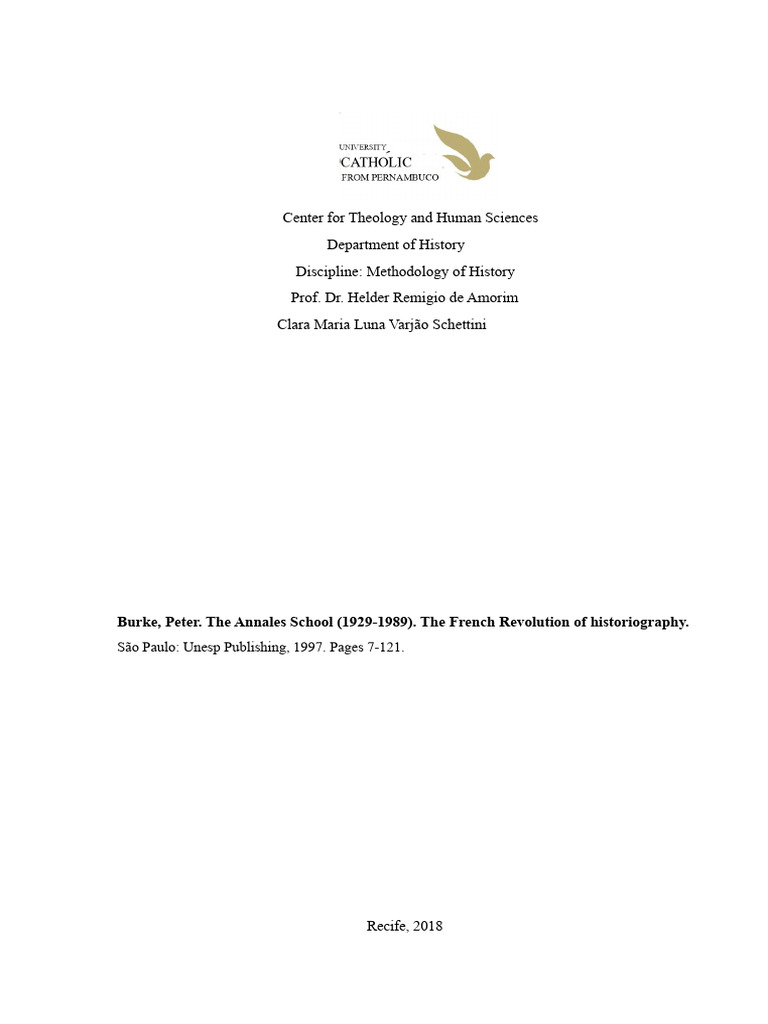 Annales School: A Historiographical Revolution | PDF | Historiography ...