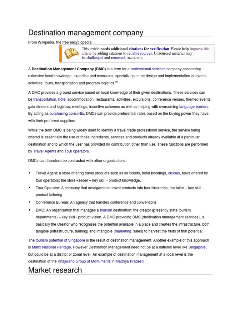 Understanding Destination Management Companies | PDF | Marketing ...