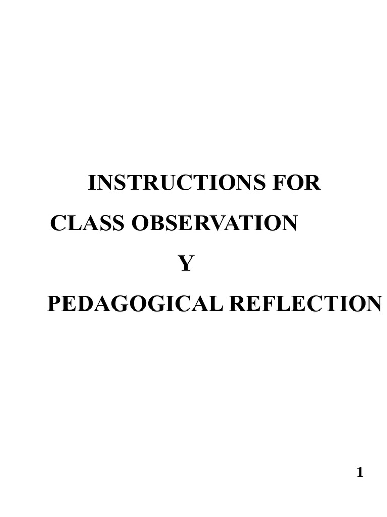Class Observation Instructions | PDF | Pedagogy | Teachers