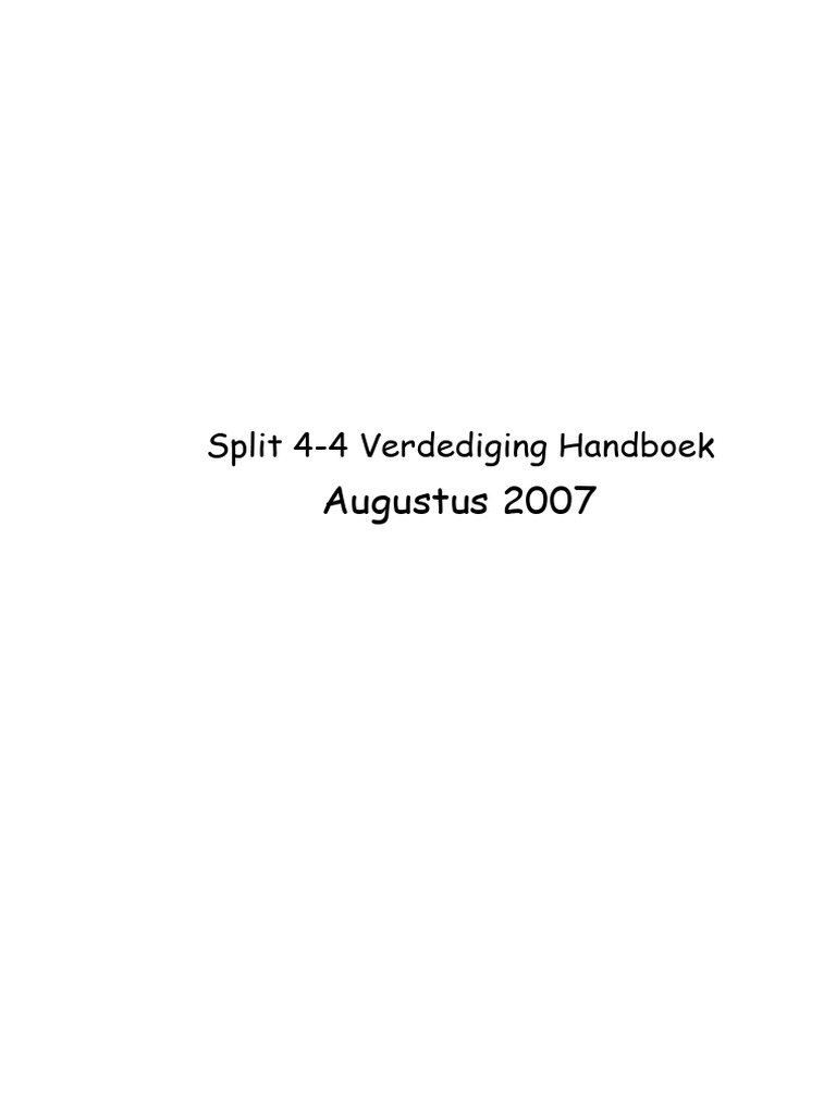 4-4 Split Verdediging | PDF